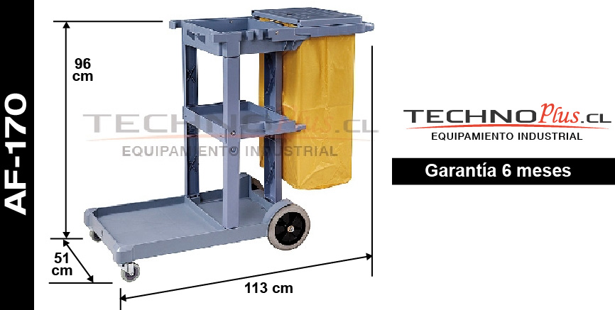 CARRO DE ASEO JANITOR CON BOLSA/TAPA – Tecnoplus