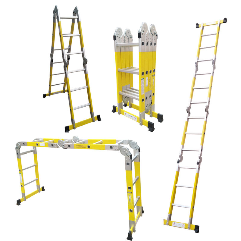 ESCALERA FIBRA VIDRIO MULTIPROPOSITO 12 PELDA OS 150 KG. – TecnoPlus