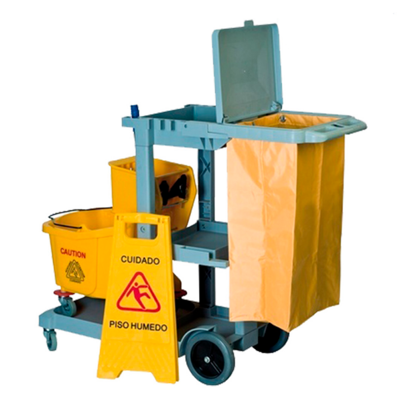 CARRO DE ASEO JANITOR CON BOLSA/TAPA – TecnoPlus