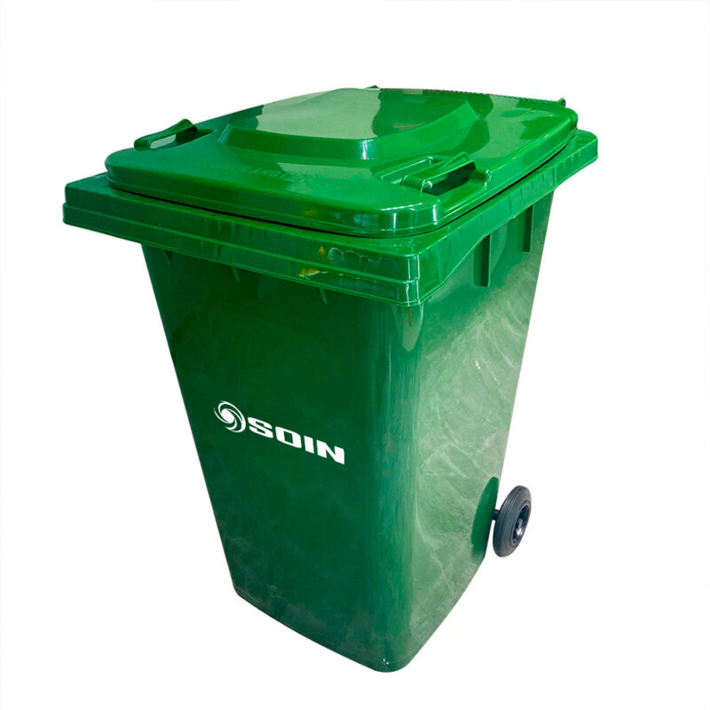 CONTENEDOR DE BASURA CON RUEDAS VERDE 360 LTS. – TecnoPlus