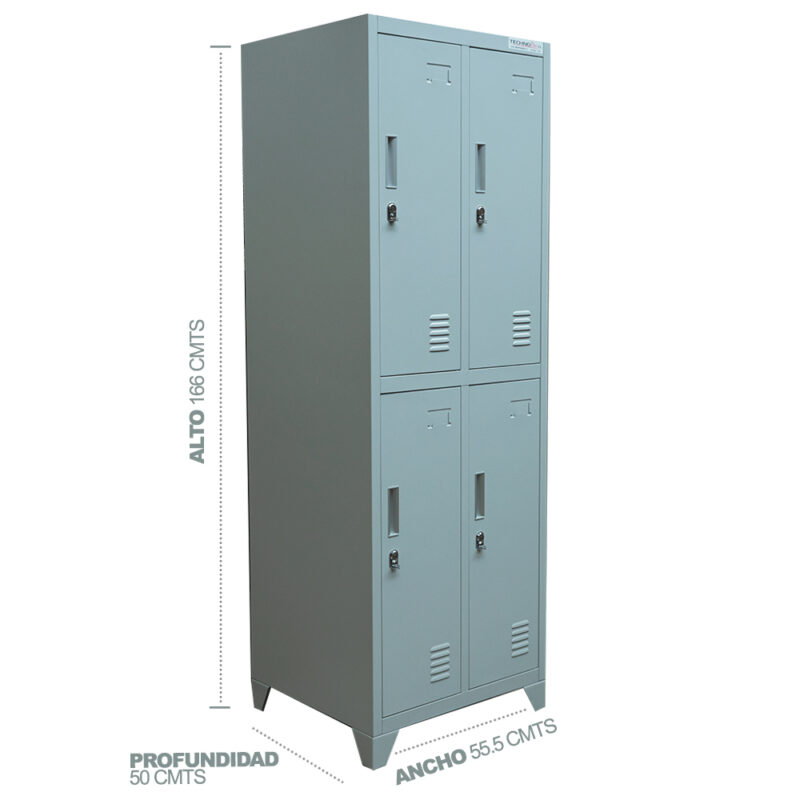 LOCKER 2 CUERPOS 4 CASILLEROS – TecnoPlus