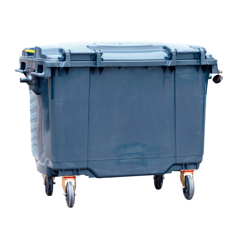 CONTENEDOR DE BASURA CON RUEDAS GRIS 770 LTS. – TecnoPlus