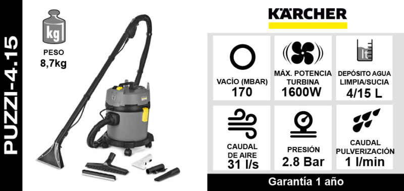 LAVADORA ASPIRADORA PUZZI 4/15 KARCHER – TecnoPlus